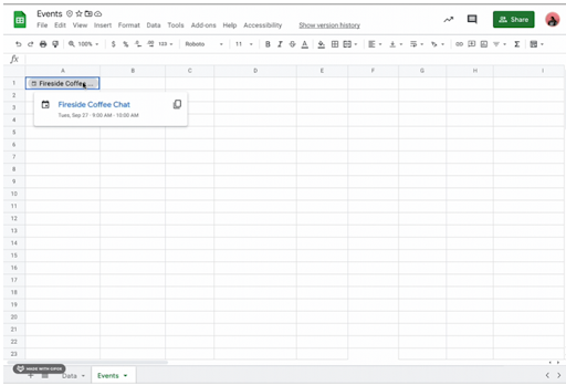 Perluasan Smart Chips di GSheets, Kini Anda Bisa Menambahkan Events ...